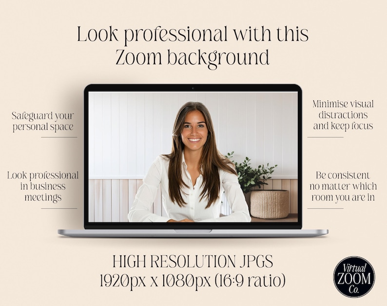 Zoom Background Neutral Wall Zoom Minimalist Office Background Zoom ...