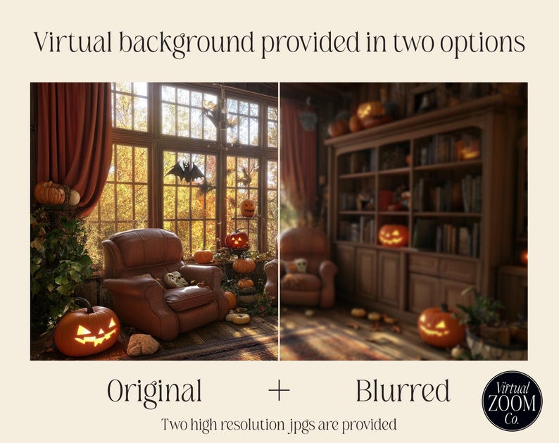 Zoom Background Cabin With Pumpkins Virtual Background Fall Trees Zoom ...