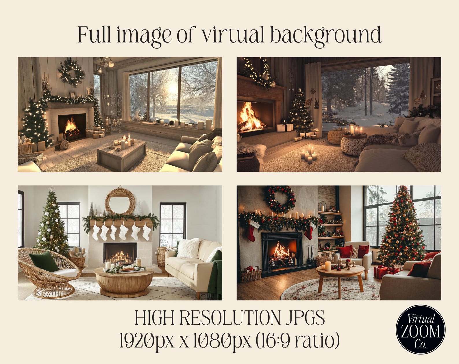 Zoom Background Winter Home Virtual Background Christmas Zoom Digital ...