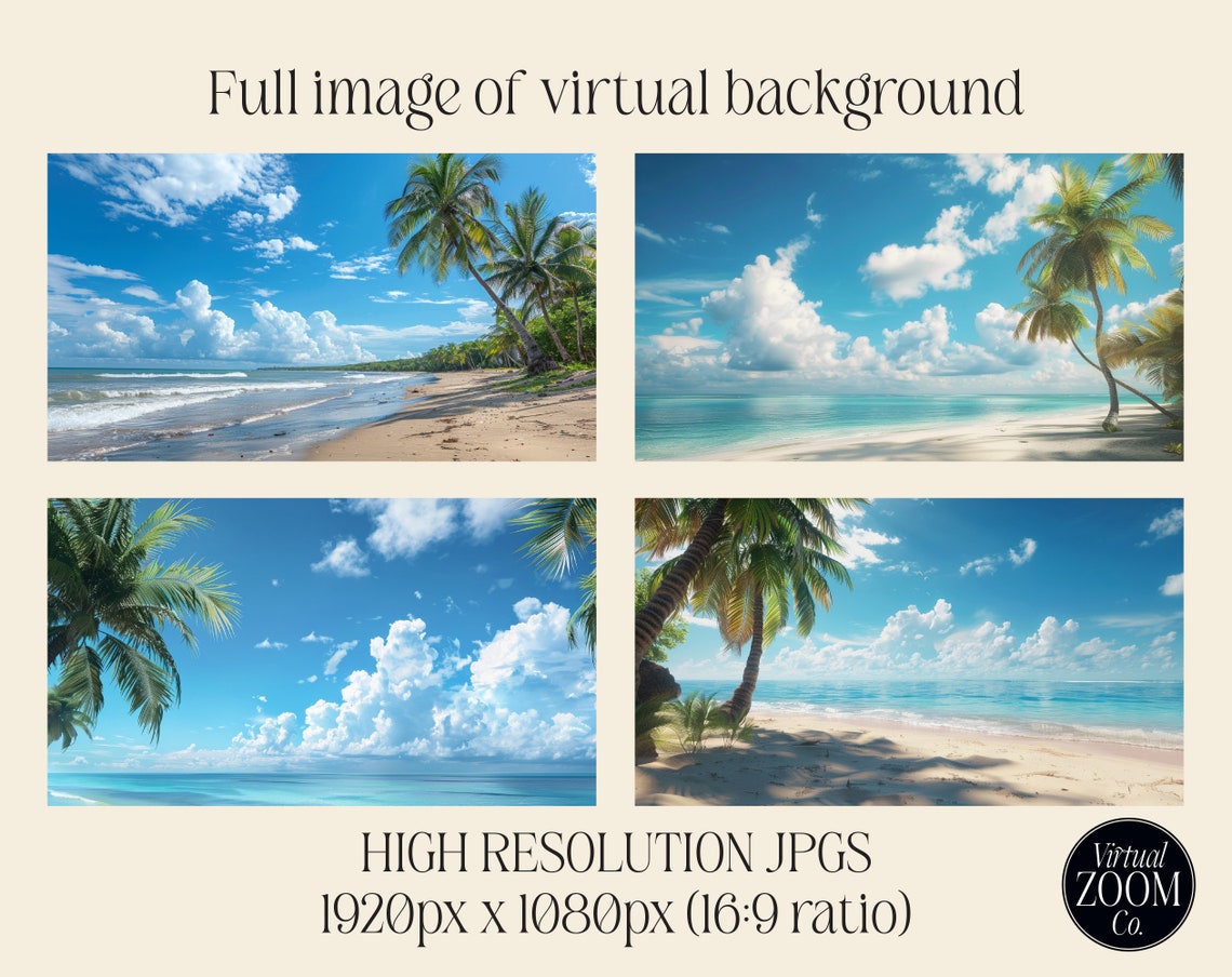 Zoom Background Beach Zoom Virtual Background Beaches Zoom Tropical ...