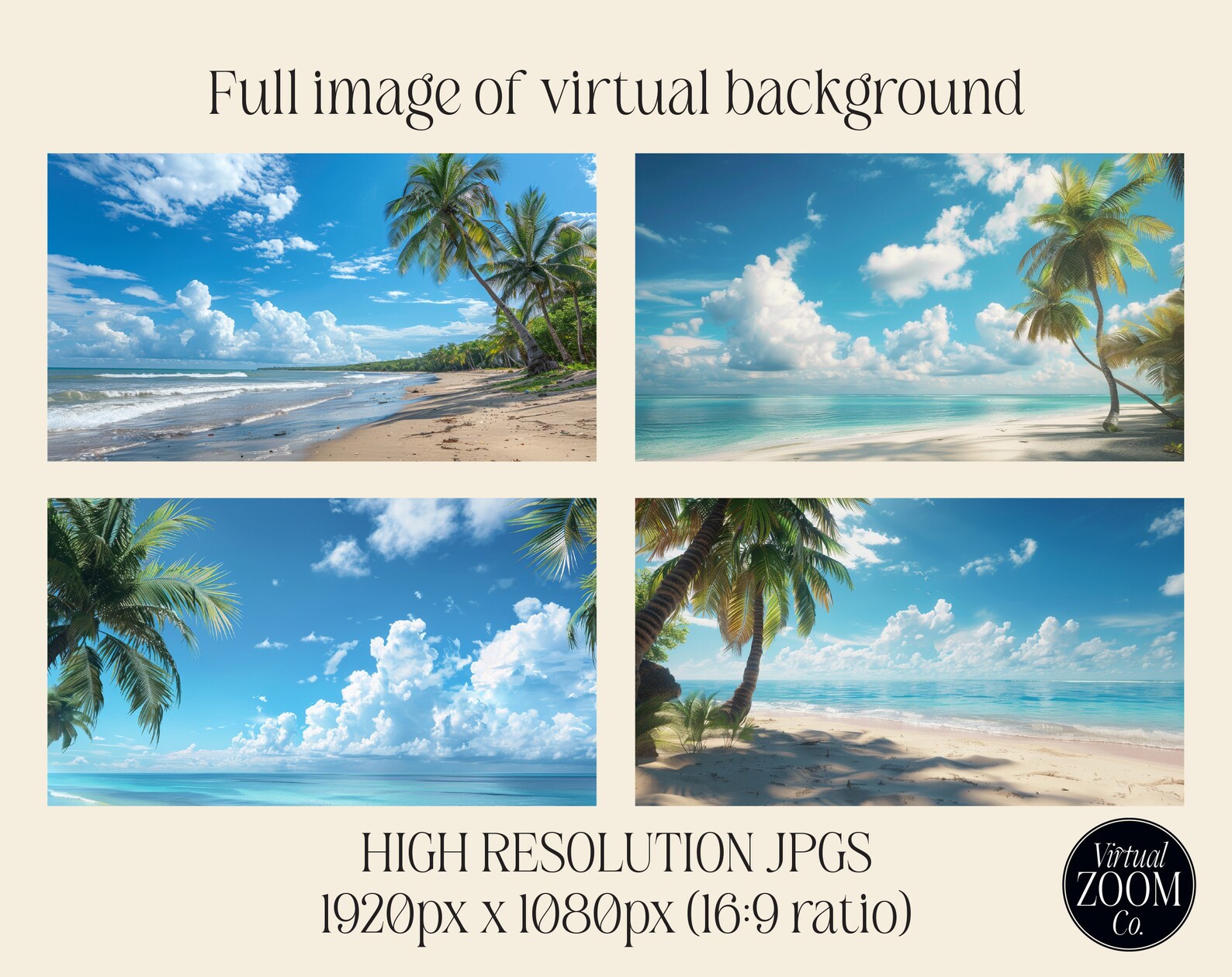 Zoom Background Beach Zoom Virtual Background Beaches Zoom Tropical ...