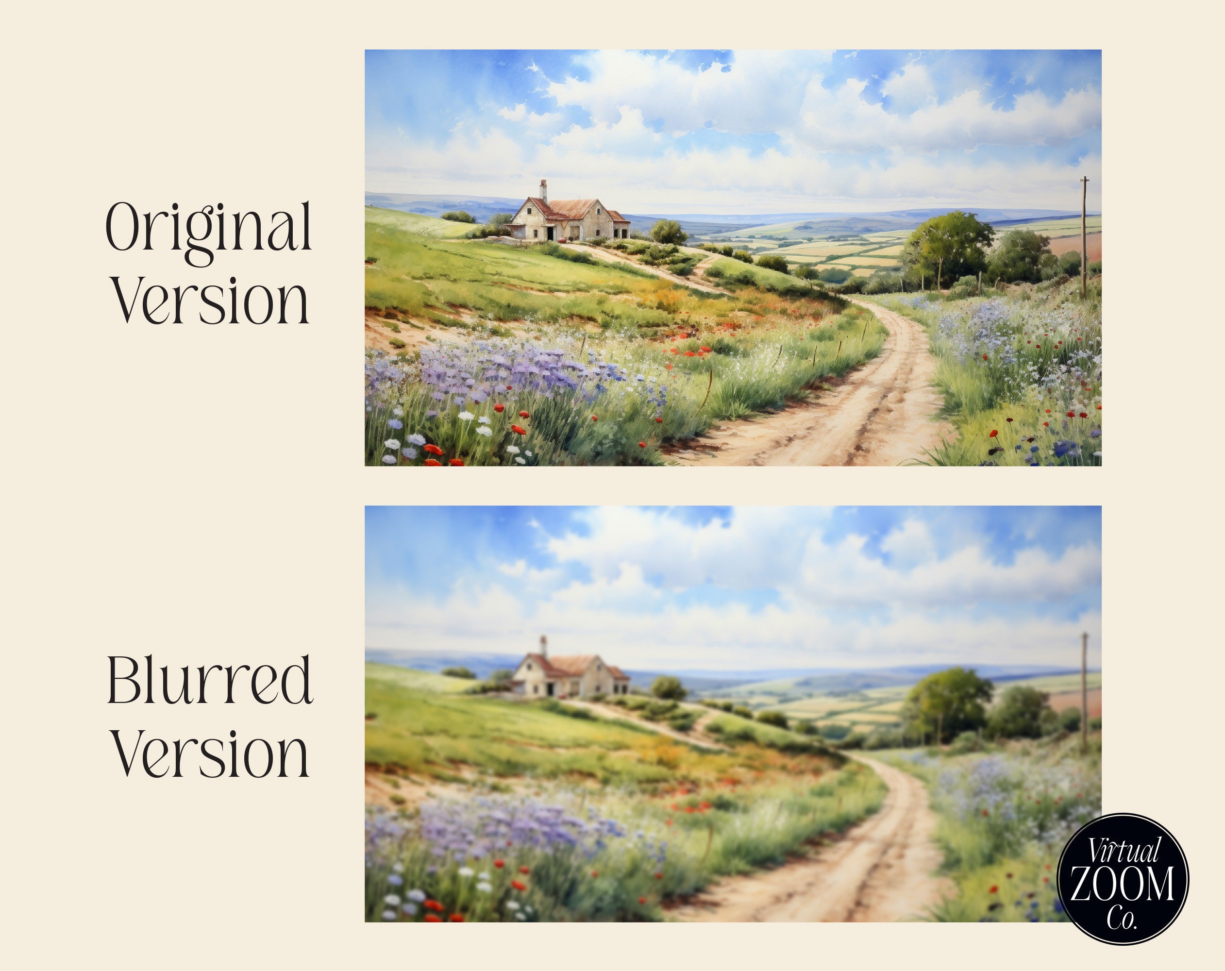 Zoom Background, Country Farm Zoom, Farm Painting, Countryside Art ...