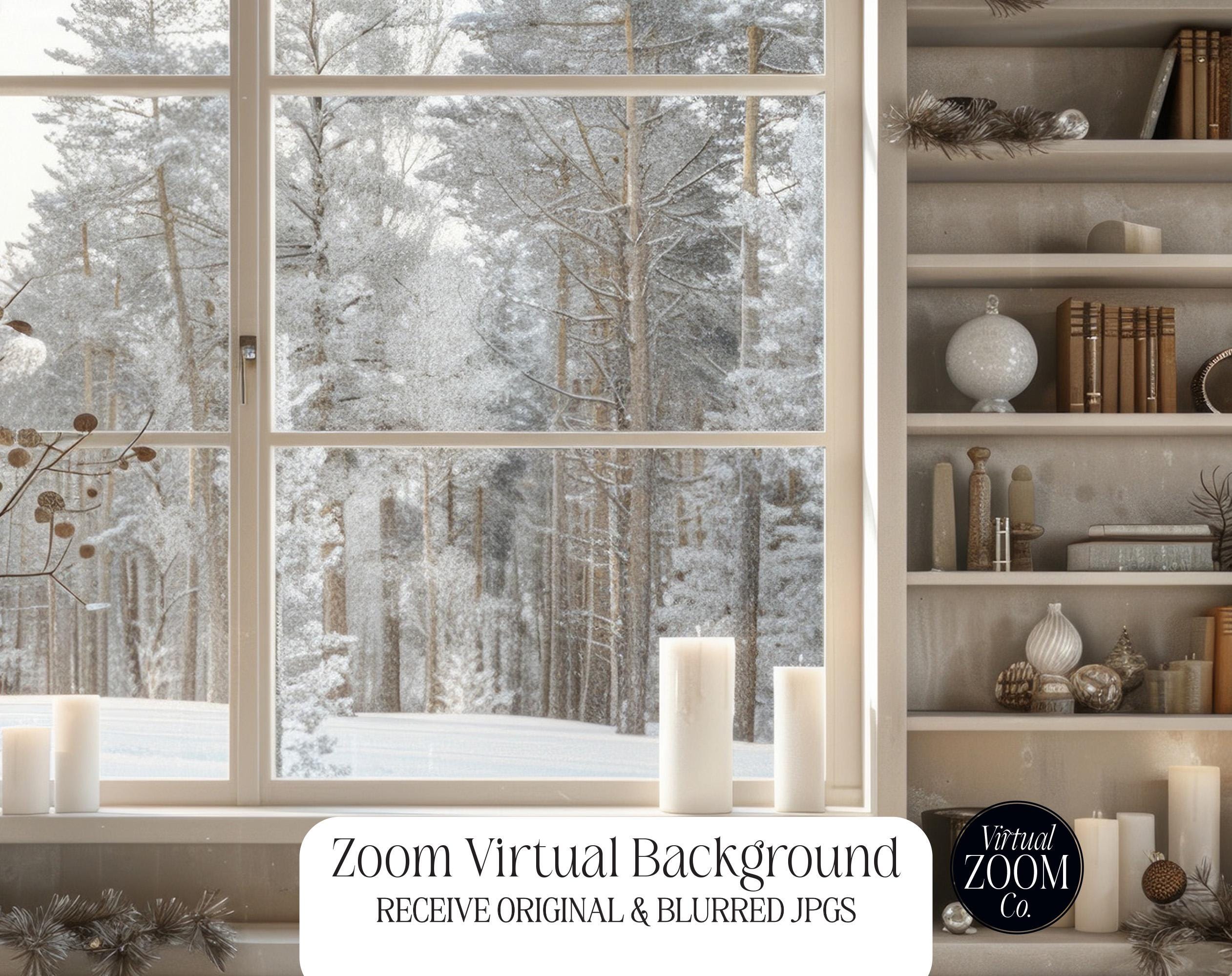 Zoom Background Snow Christmas Zoom Winter Theme Virtual Bookshelf ...