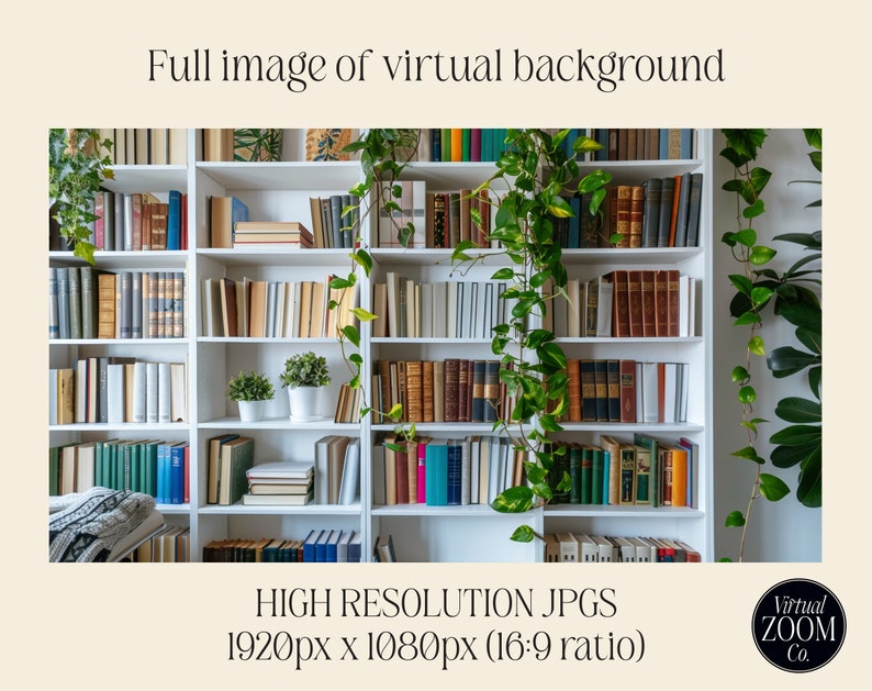 Zoom Background Colored Books on Bookshelf Zoom Professional Zoom Photo ...