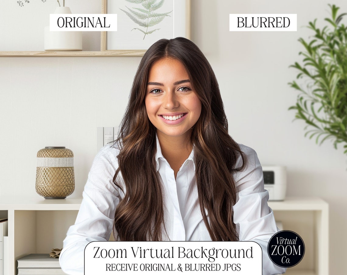 Zoom Background Home Office With Plants Professional Virtual Background ...