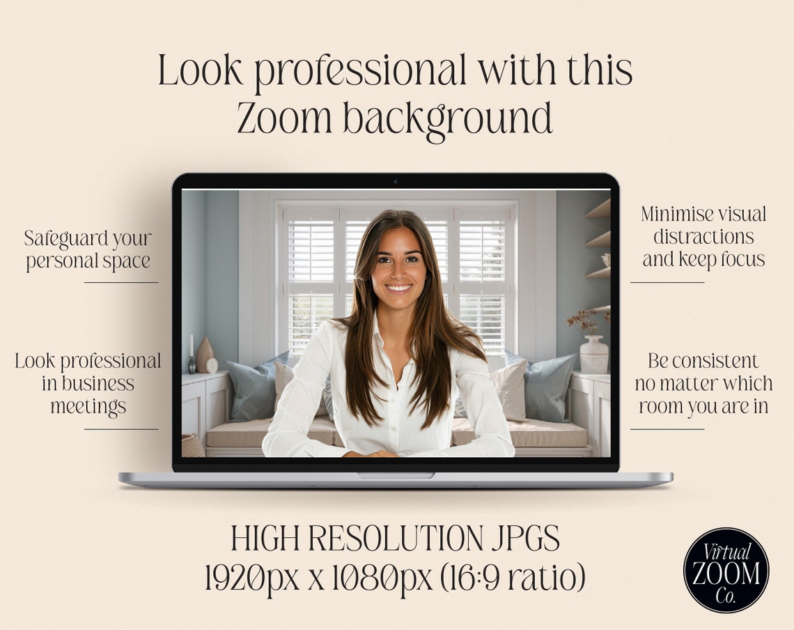 Zoom Background Calming Home Zoom Window Seat Boho Blue Beach Home ...