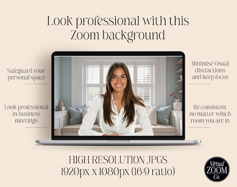 Zoom Background Calming Home Zoom Window Seat Boho Blue Beach Home ...