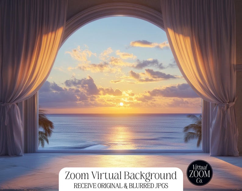 Zoom Background Sunset Views Virtual Background Tuscan Villa Home Ocean ...