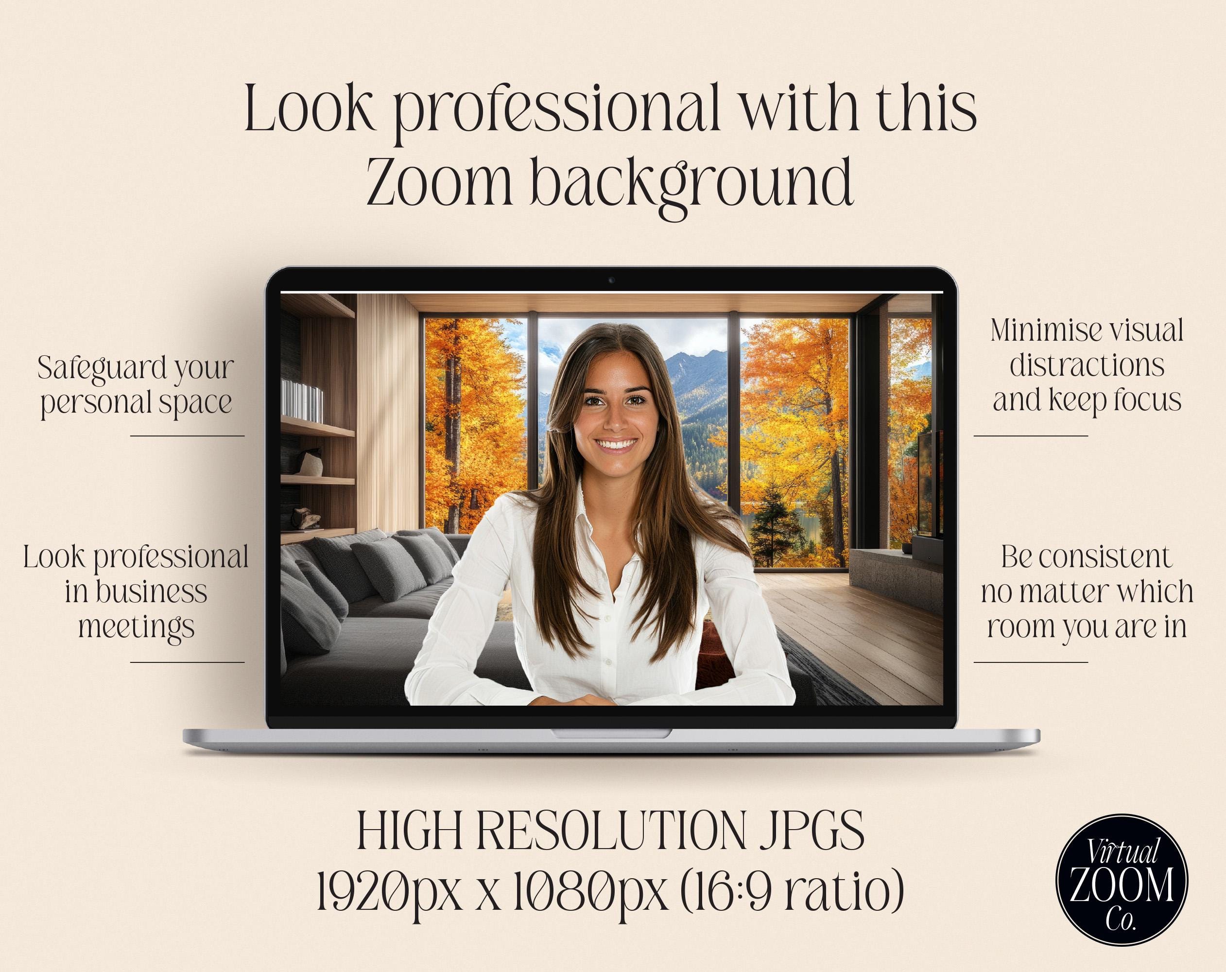 Zoom Background Chalet Cabin With Lake Virtual Background Fall Trees ...