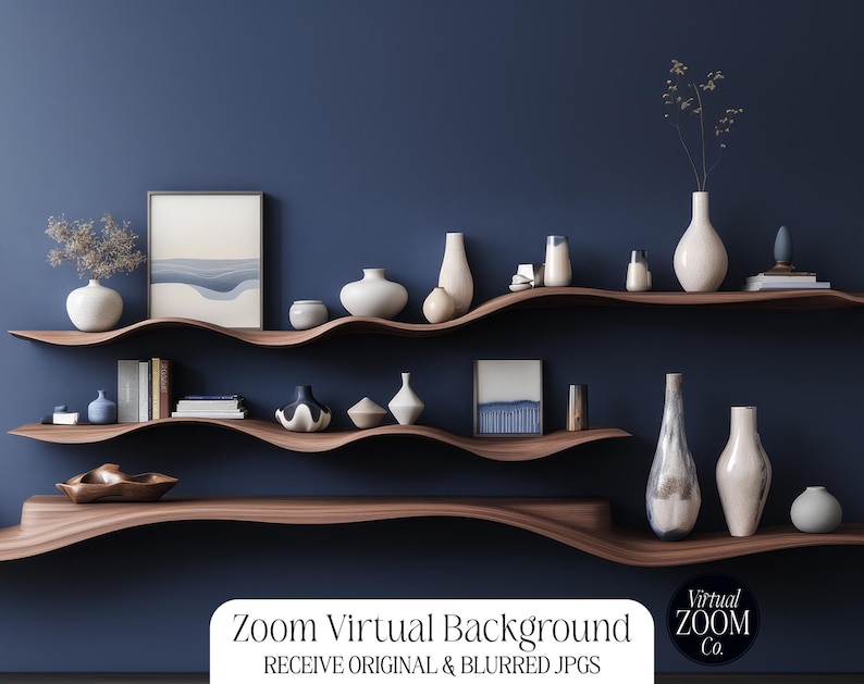 Zoom Background Navy Blue Zoom Home Office Virtual Background Navy Room ...