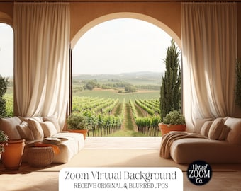 Zoom Background Tuscan Vineyard Virtual Background Tuscan Villa Home ...