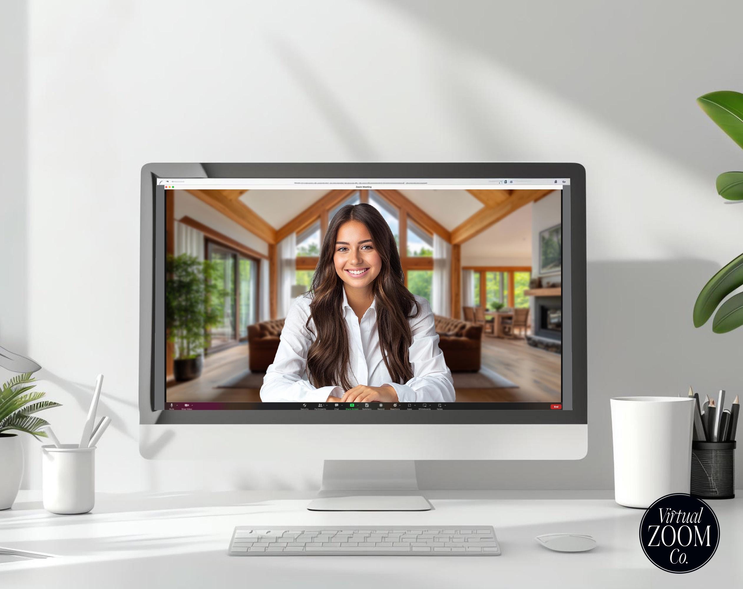 Zoom Background Family Room Professional Zoom Background Timber Home ...