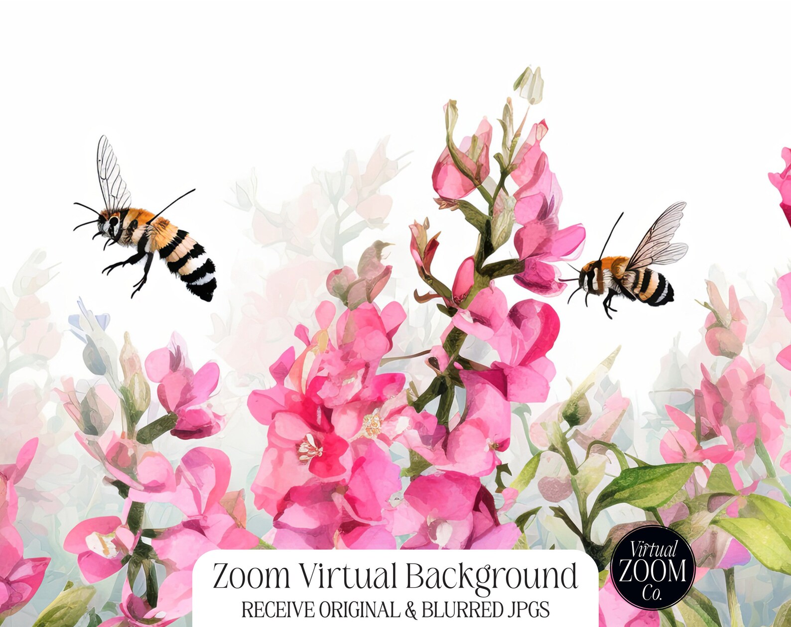 Zoom Background, Pink Spring Cottage Garden Zoom, Zoom Photo ...