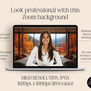 Zoom Background Cabin With Lake Mountains Virtual Background Fall Trees ...