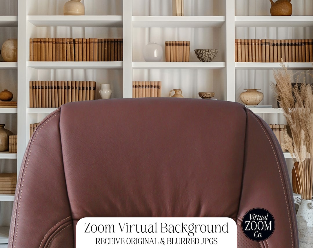 Zoom Background With Chair White Bookshelf With Brown Zoom With Chair ...
