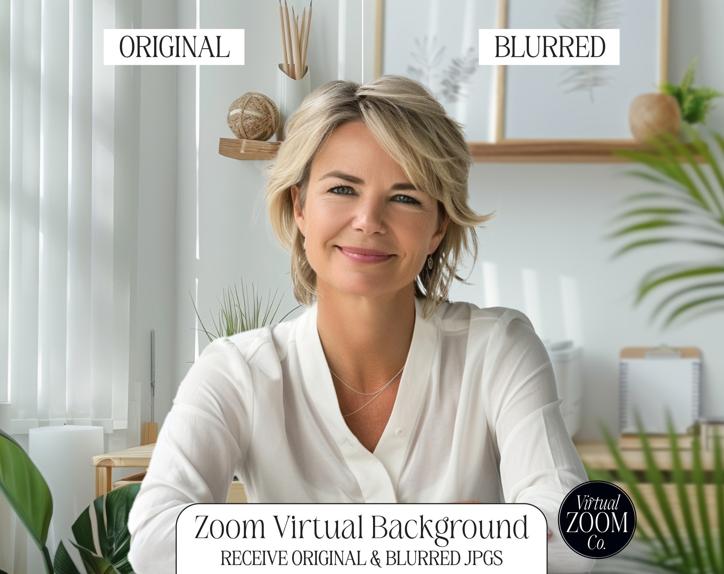 Zoom Background Professional Zoom Home Office With Plants Virtual ...