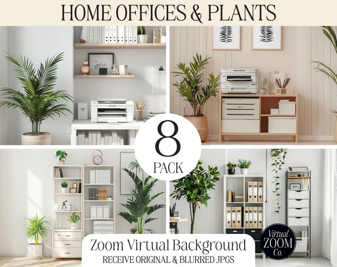 Zoom Background Home Office With Plants Professional Realistic Home ...