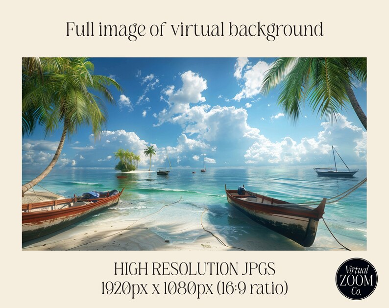 Zoom Background Beach Virtual Background Zoom Meeting Tropical Beach ...