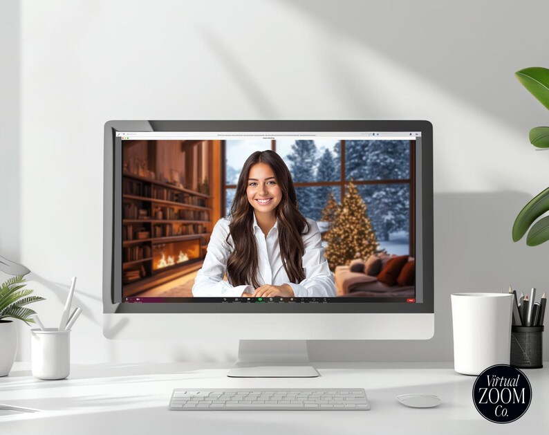 Zoom Background Winter Home Virtual Background Winter Digital ...