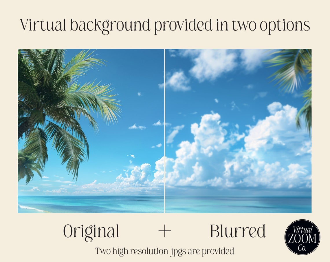 Zoom Background, Beach Zoom Background, Virtual Background, Zoom ...