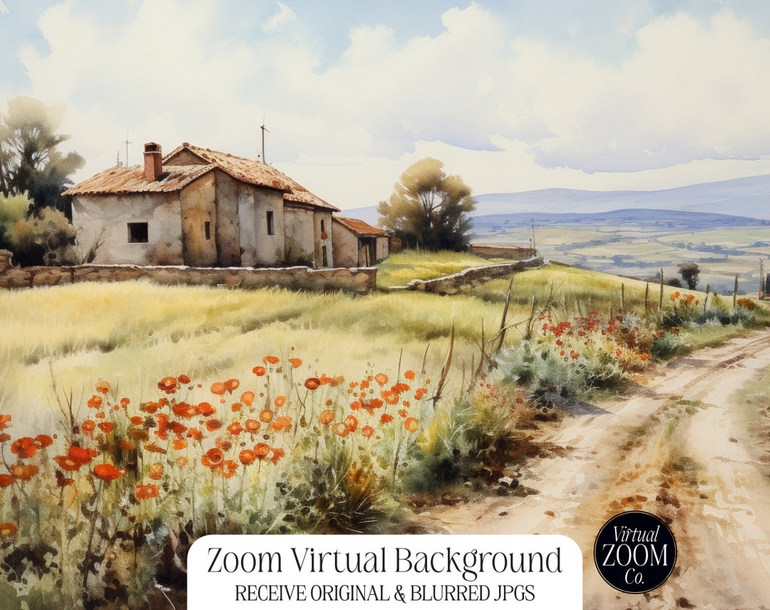 Zoom Background, Country Farm Zoom, Farm Painting, Countryside Art ...