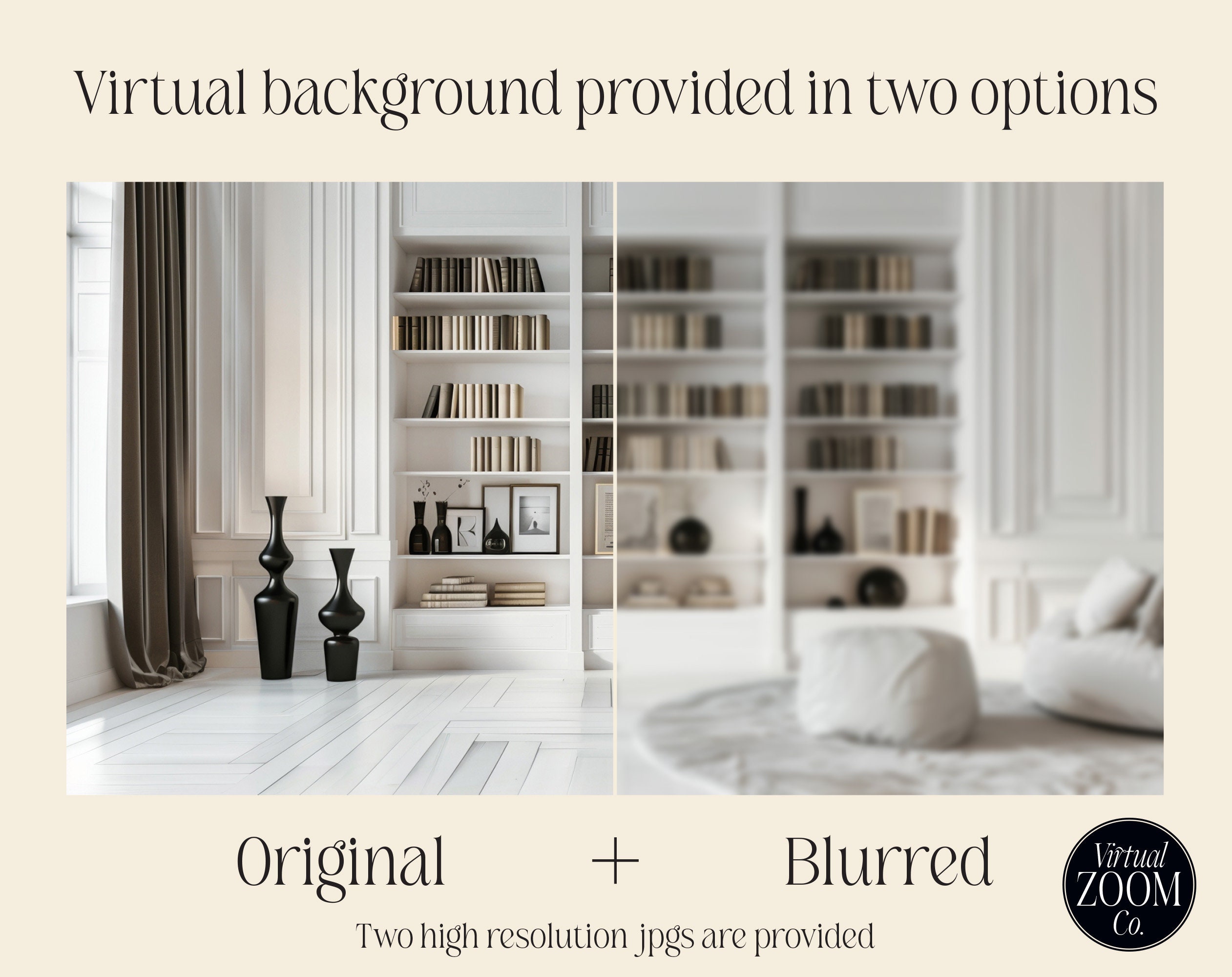 Zoom Background Black Books on Bookshelf Virtual Background Bookshelf ...