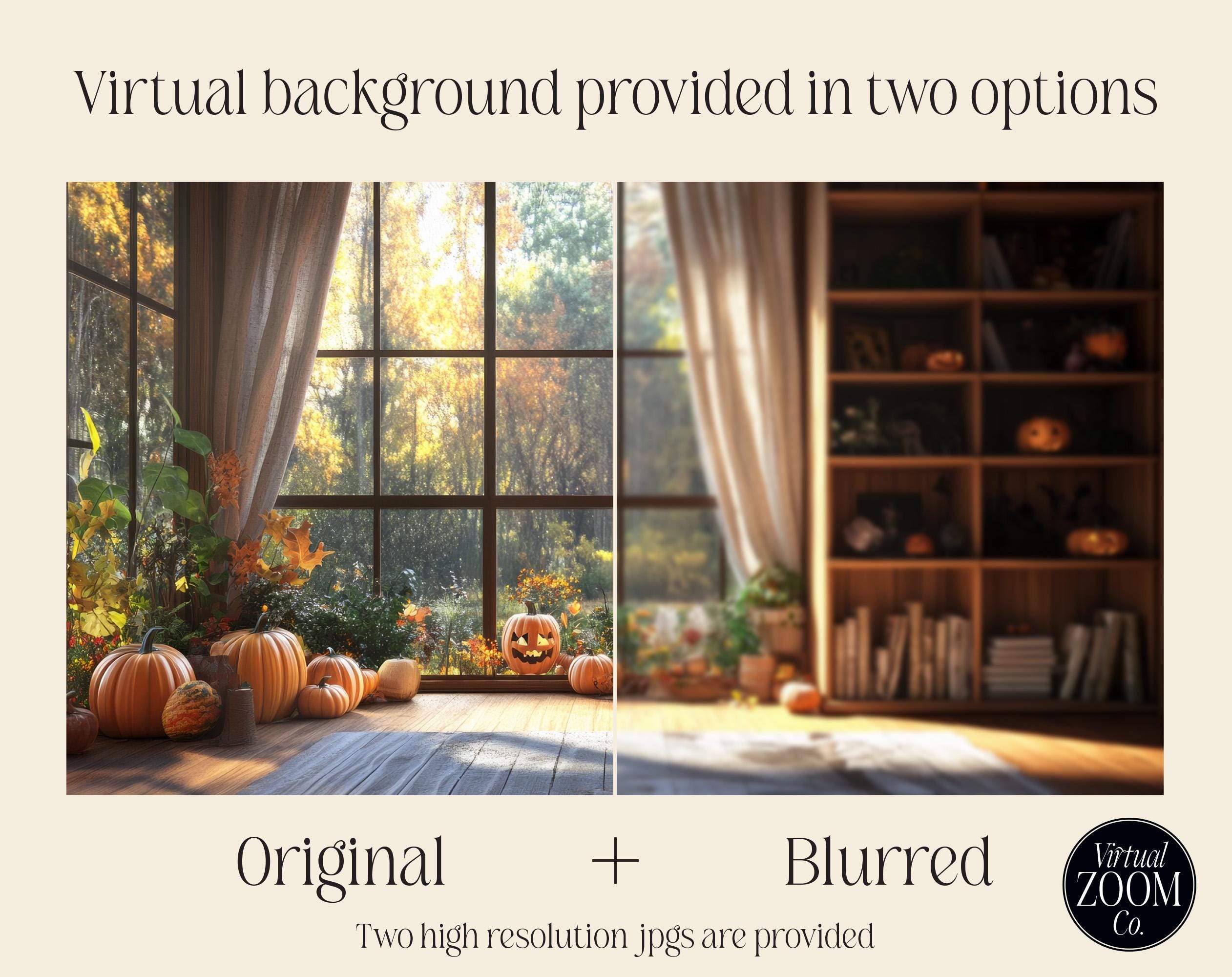 Zoom Background Cabin With Pumpkins Virtual Background Fall Trees Zoom ...