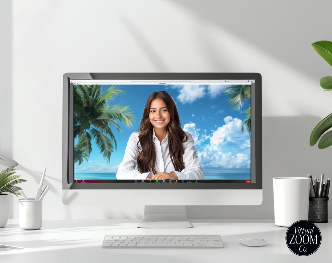 Zoom Background, Beach Zoom Background, Virtual Background, Zoom ...