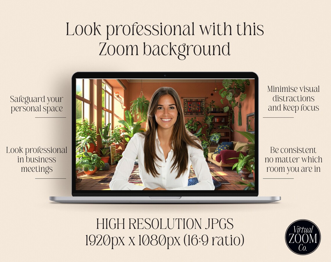 Zoom Background Plant Zoom Background Boho Home Plant Room Zoom Mexican ...