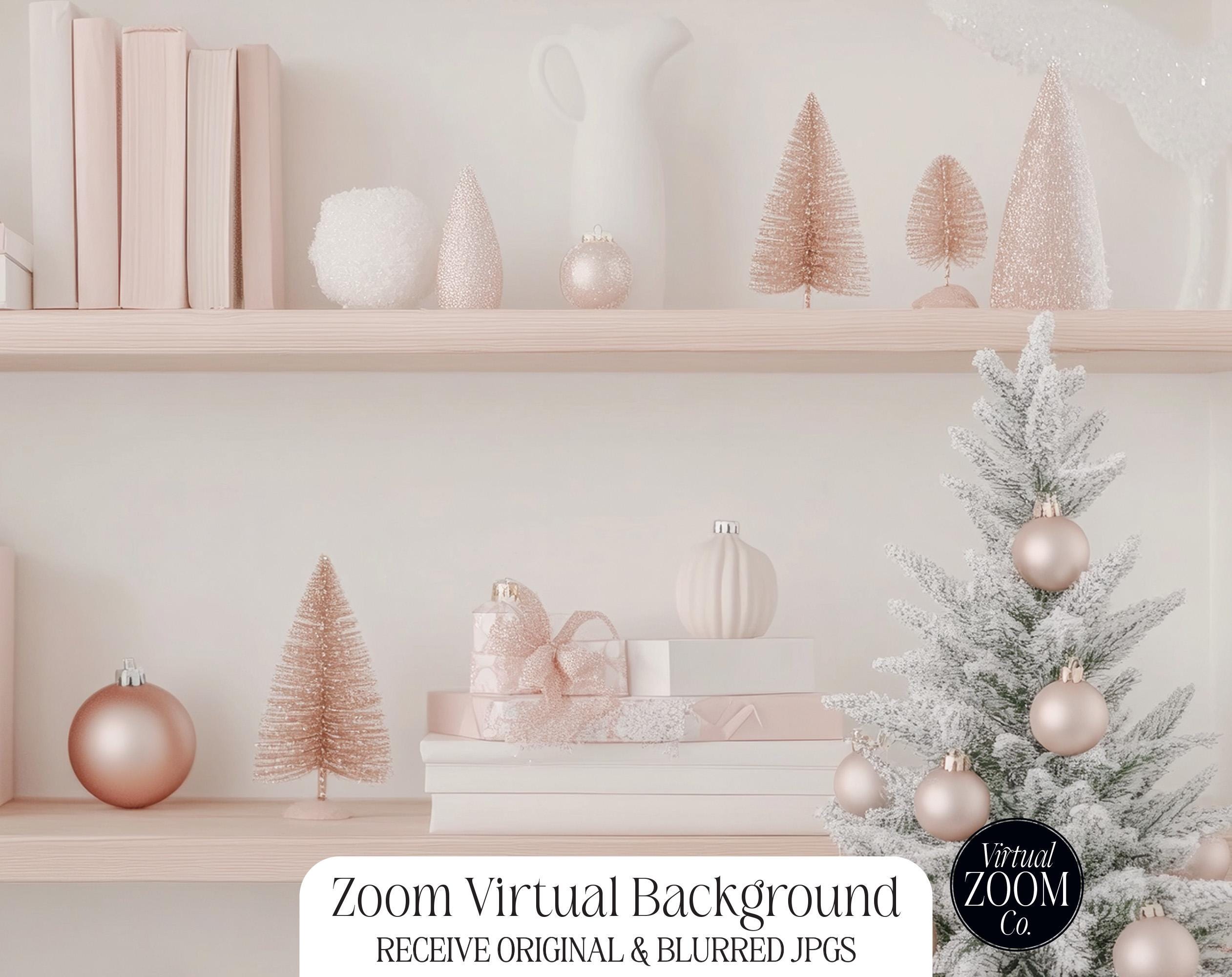 Zoom Background Christmas Pink Shelving Background Virtual Background ...