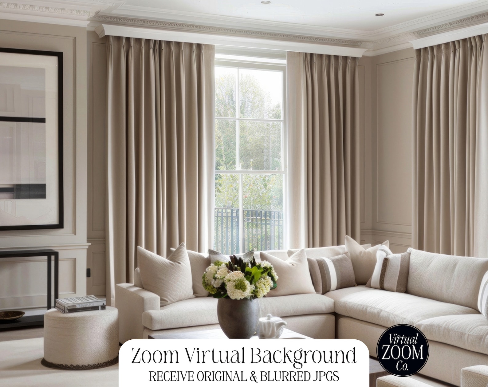 Zoom Background Living Room Zoom Luxury Home Zoom Neutral Home Zoom ...