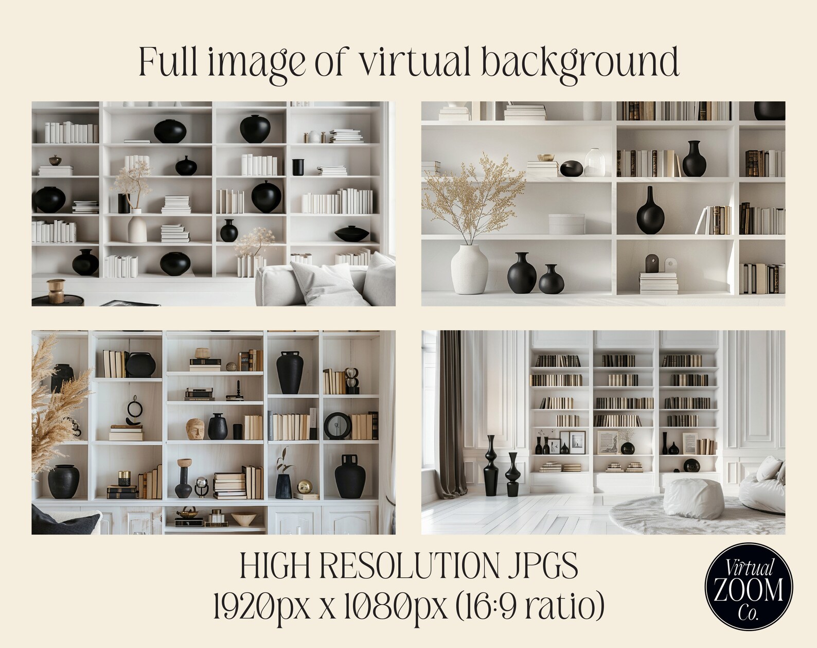 Zoom Background Bookshelf Virtual Background Black Bookshelf Zoom ...
