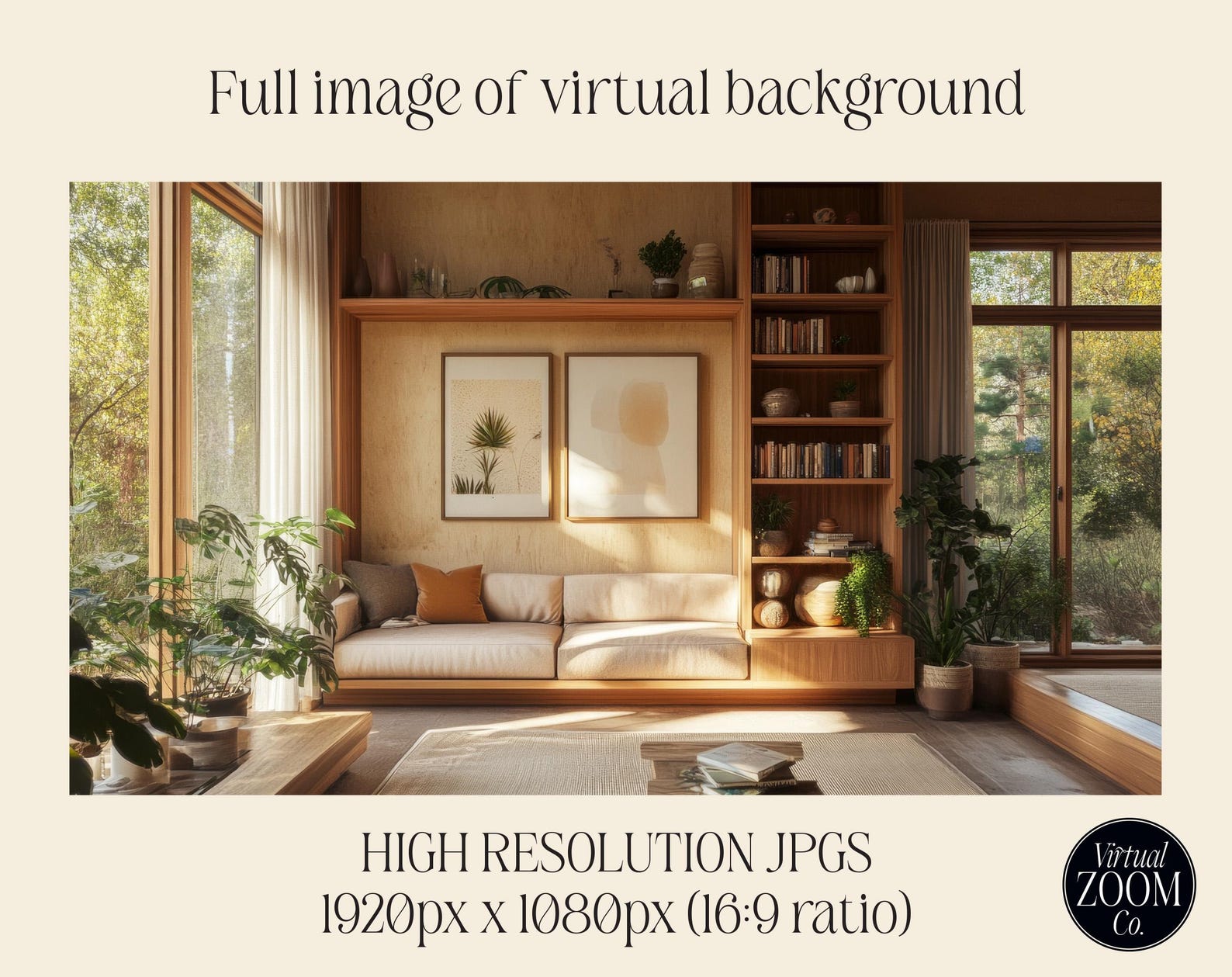 Zoom Background Wall Art Family Room Professional Home Zoom Virtual ...