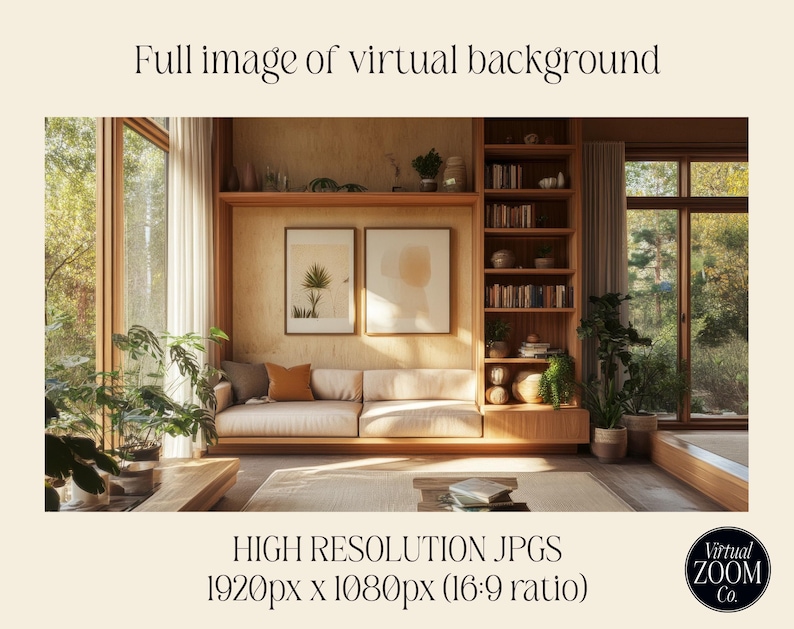 Zoom Background Wall Art Family Room Professional Home Zoom Virtual ...