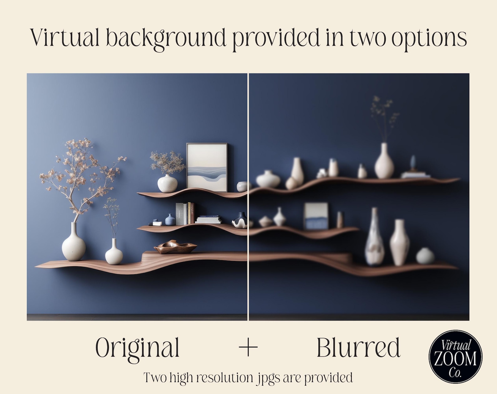 Zoom Background Navy Blue Zoom Home Office Virtual Background Navy Room ...