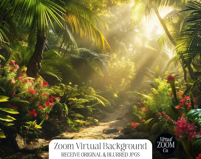 Zoom Background Nature Image Tropical Oasis Tropical Flower Jungle ...