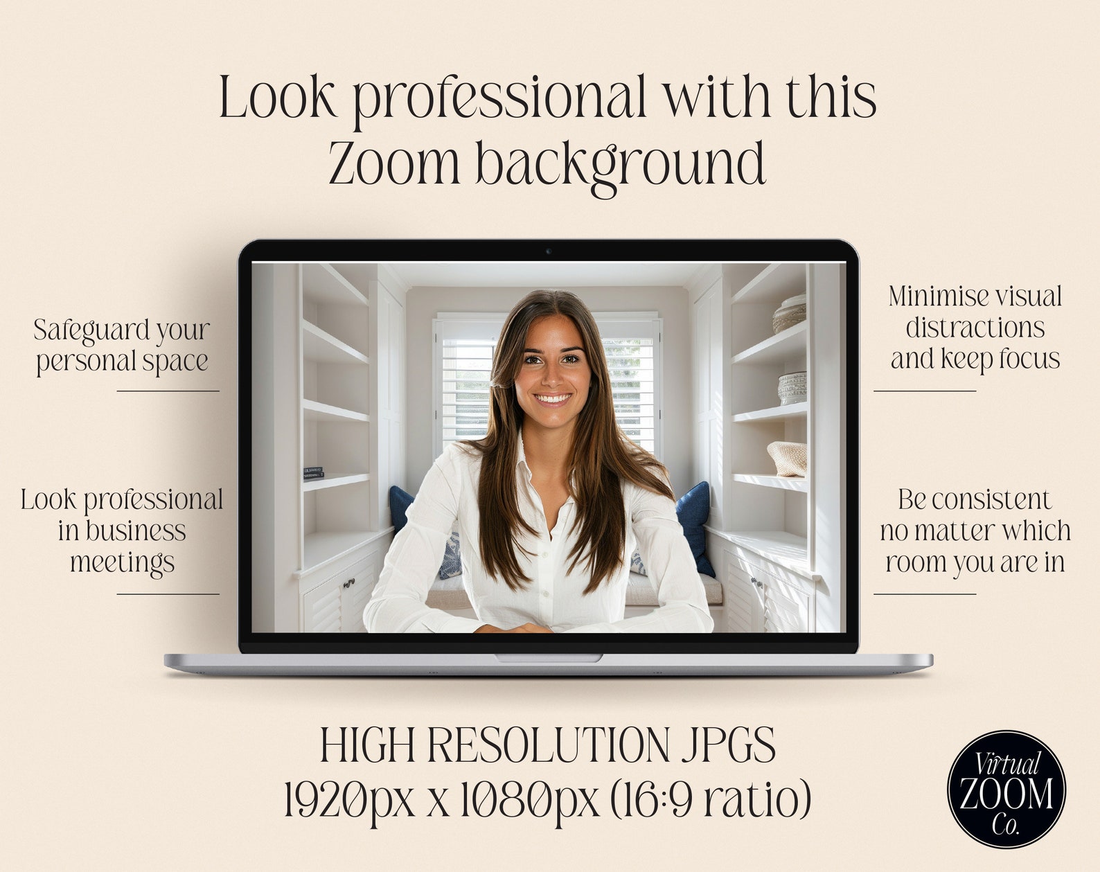 Zoom Background Coastal Hamptons Beach Zoom Window Seat Navy Summer ...