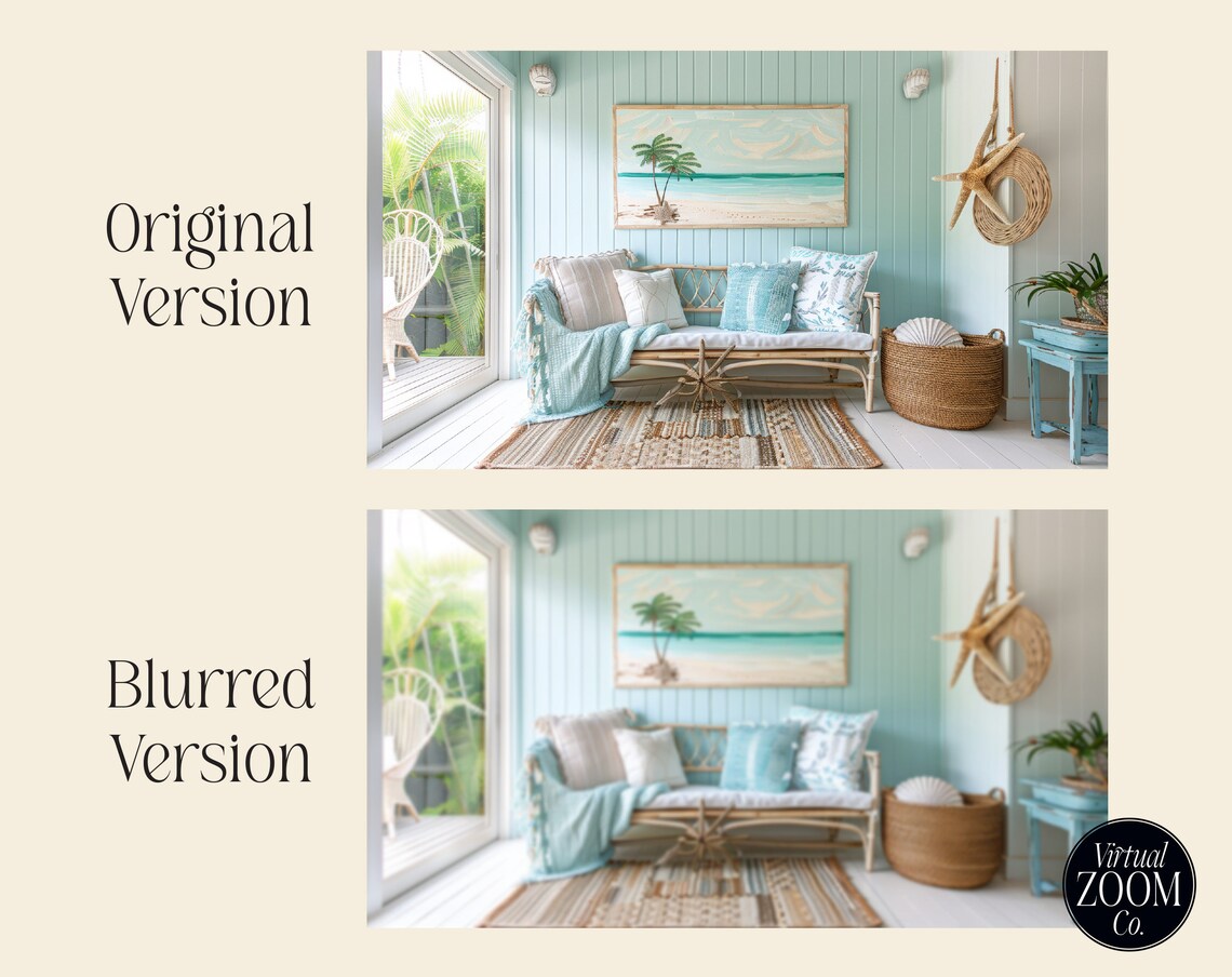 Zoom Background Coastal Beach Zoom Boho Home Beach House Zoom ...
