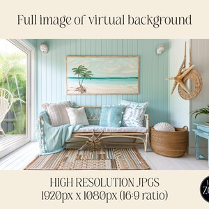 Zoom Background Coastal Beach Zoom Boho Home Beach House Summer Beach ...