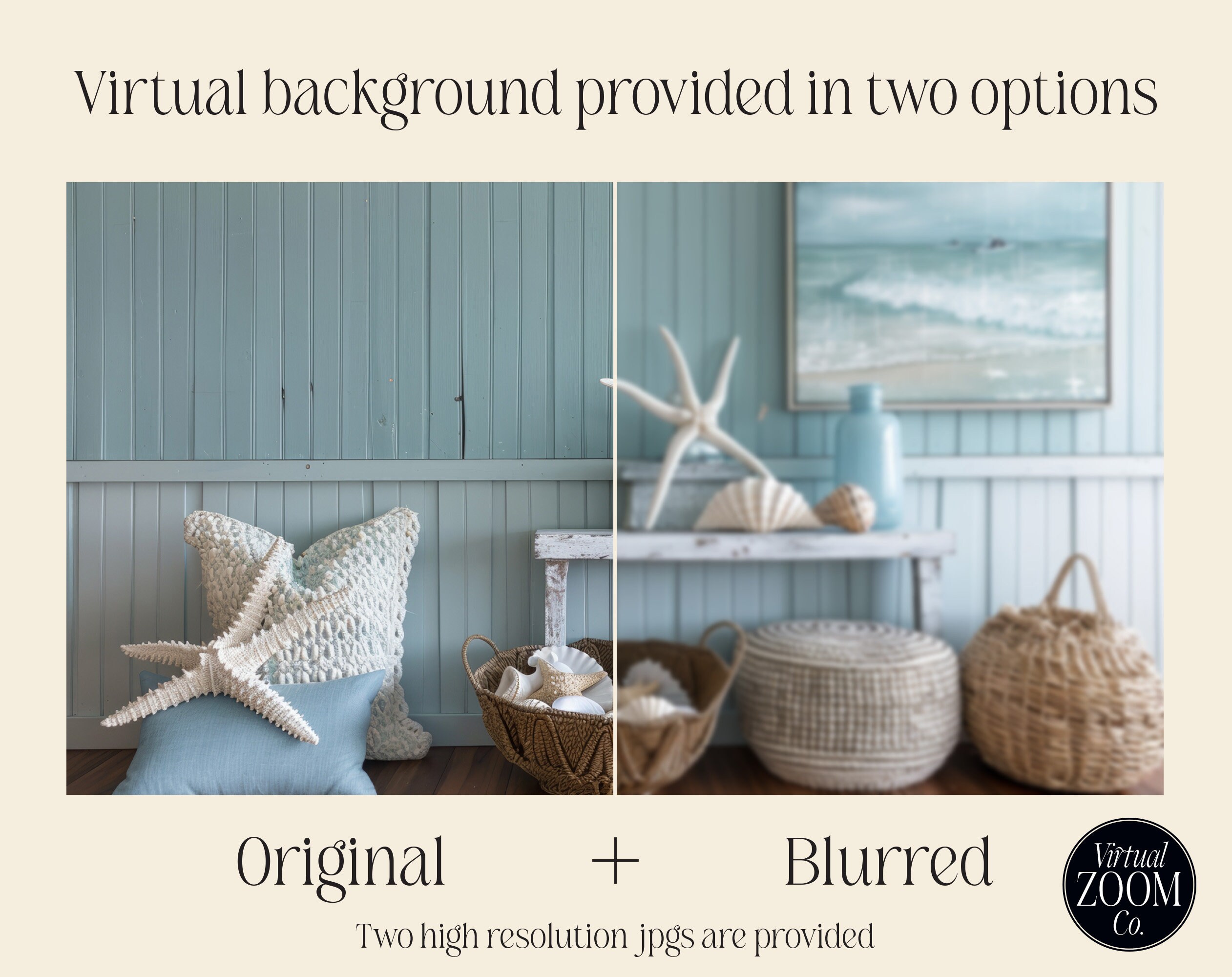 Zoom Background Coastal Hamptons Beach Zoom Summer Beach Home Virtual ...