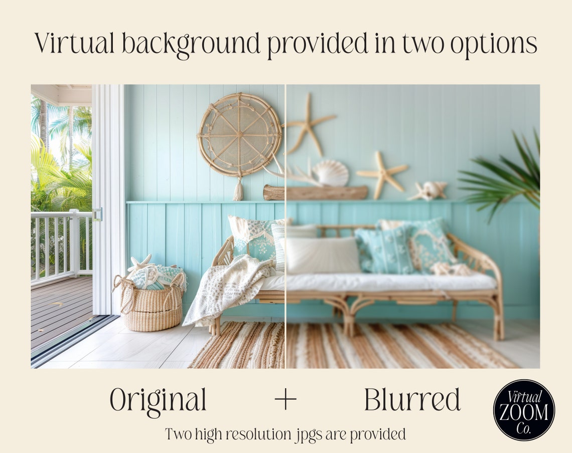 Zoom Background Coastal Beach Boho Home Beach House Zoom Background ...
