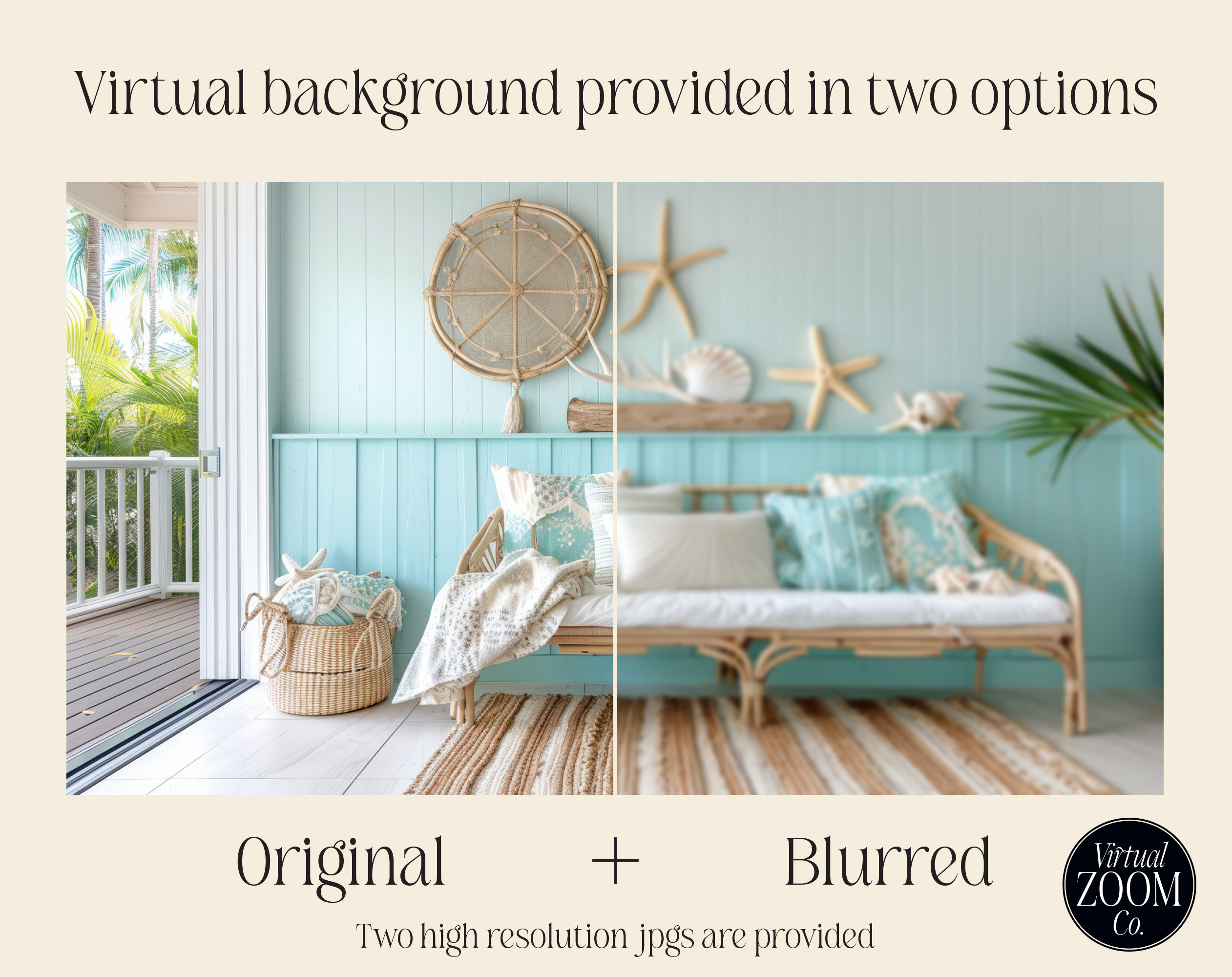 Zoom Background Coastal Beach Boho Home Beach House Zoom Background ...