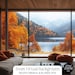 Zoom Background Cabin With Lake Mountains Virtual Background Fall Trees ...