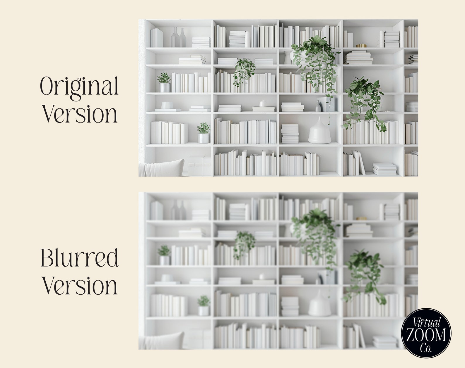 Zoom Background White Bookshelf Virtual Background Bookshelf for Zoom ...