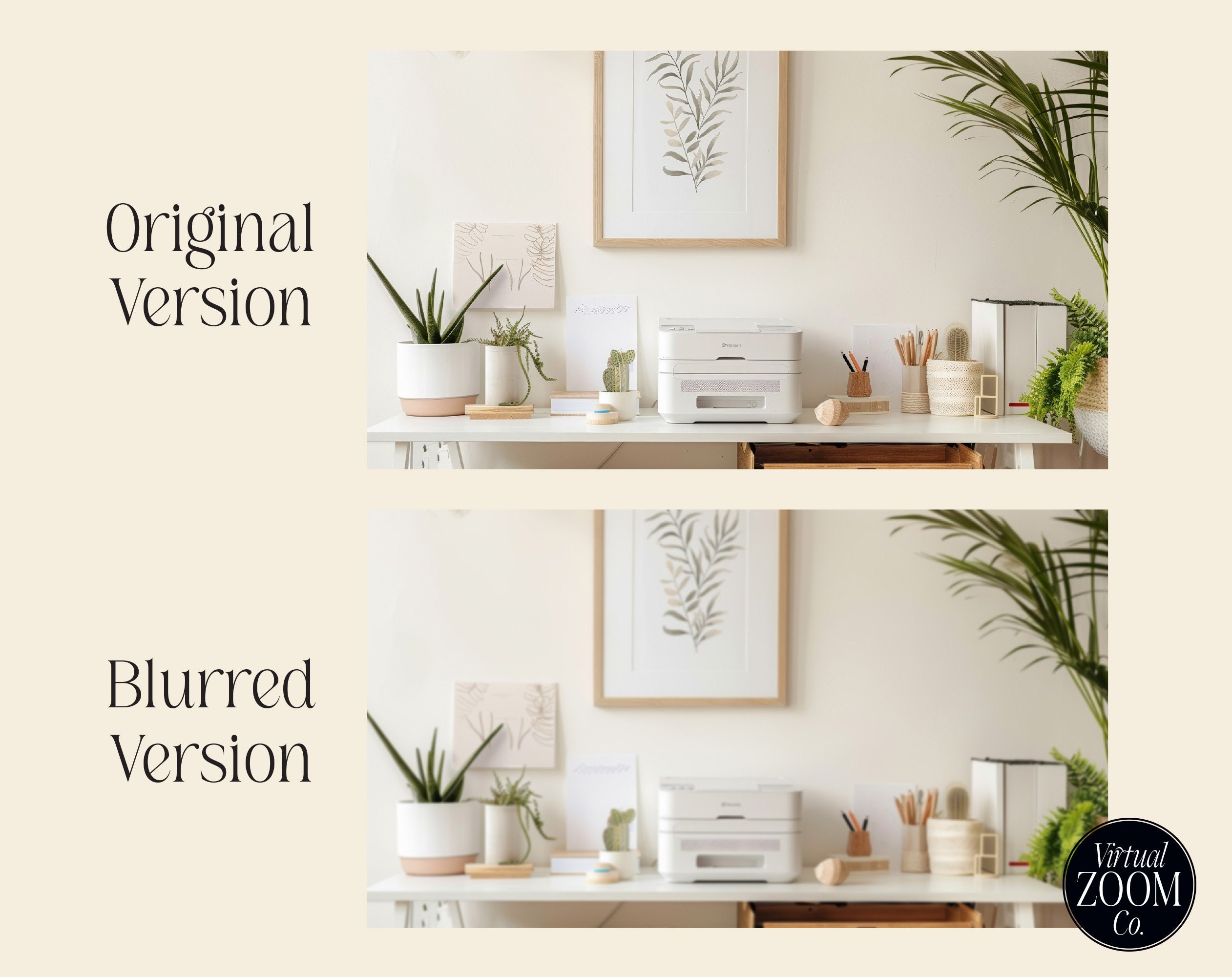 Zoom Background Home Office With Plants Professional Zoom Background ...