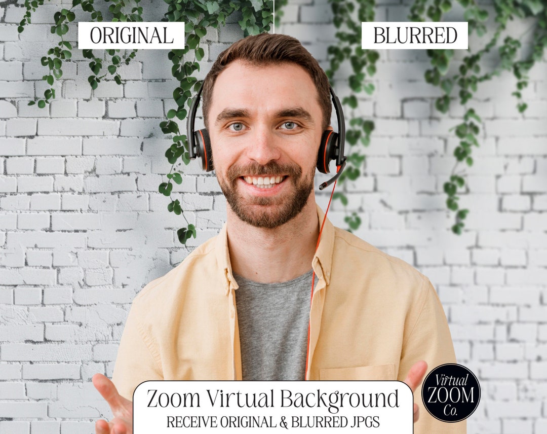 Zoom Background White Brick Wall With Creeper Vine Wall Zoom Background ...