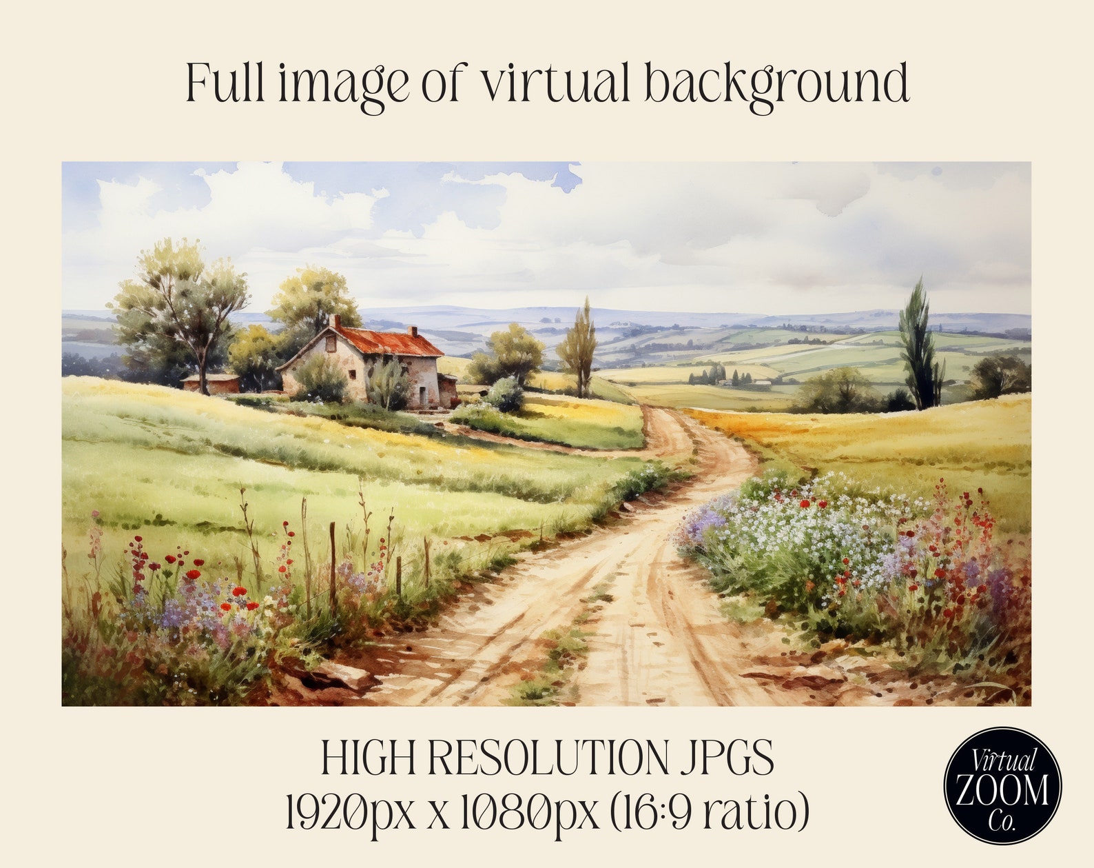 Zoom Background Country Farm Zoom Farm Painting Countryside Art Virtual ...