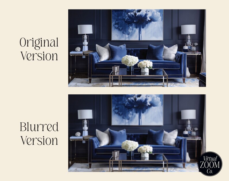 Zoom Background Navy Blue Home Luxury Home Wall Art Zoom Virtual ...