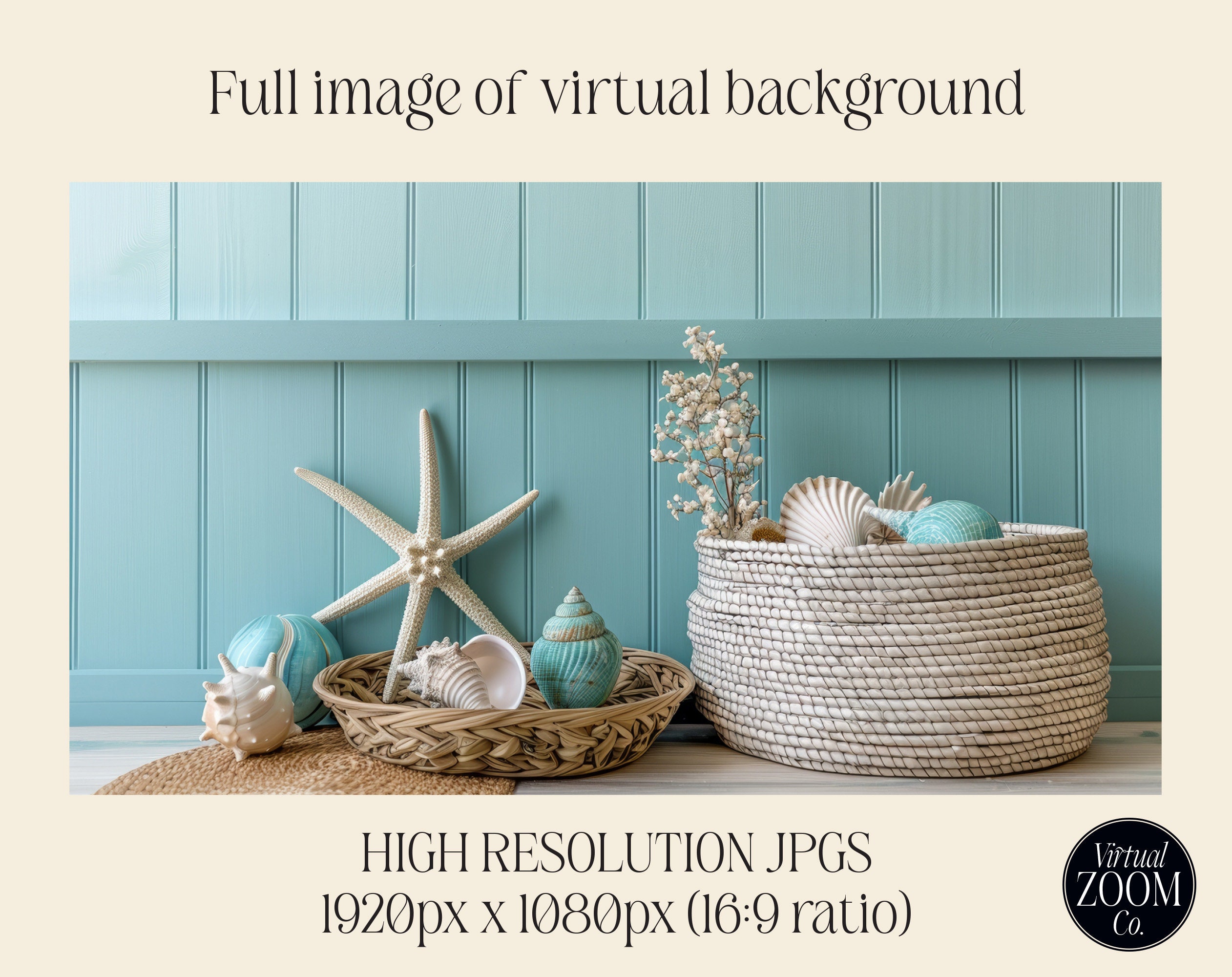 Zoom Background Coastal Beach Zoom Boho Home Beach House Zoom Virtual ...
