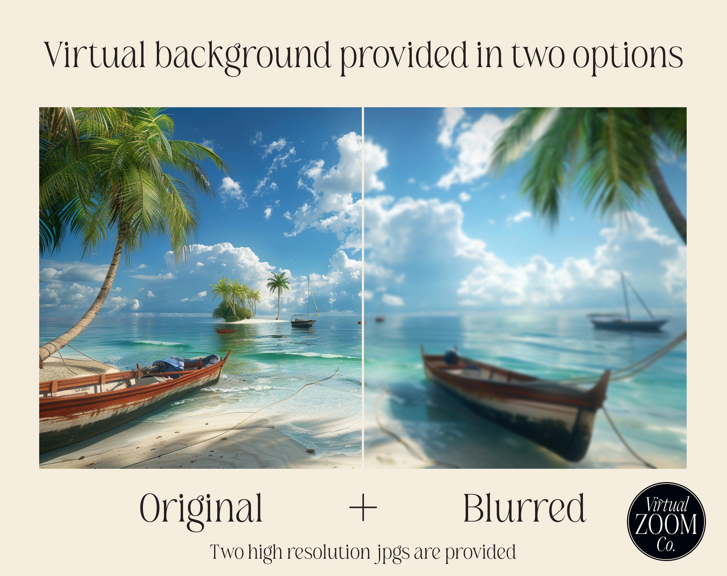 Zoom Background, Beach Zoom Background, Virtual Background, Zoom ...